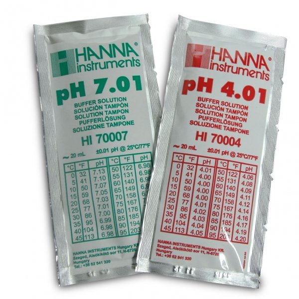 Hanna pH Combination Buffer Solution Kit 4.01 & 7.01 (Box of 10 Sachets)