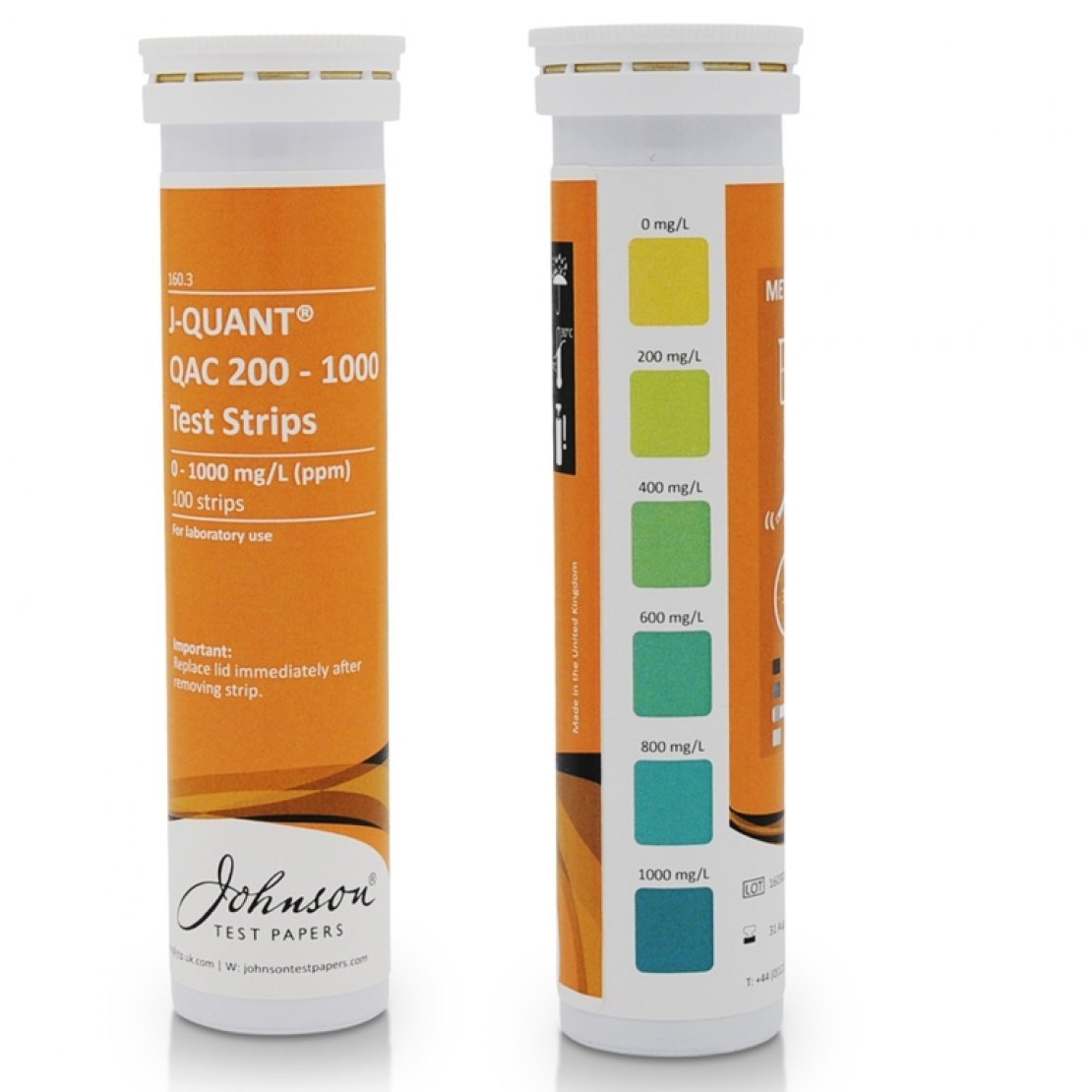 QAC Test Strips (0-1000PPM QAC) - 100 Strips