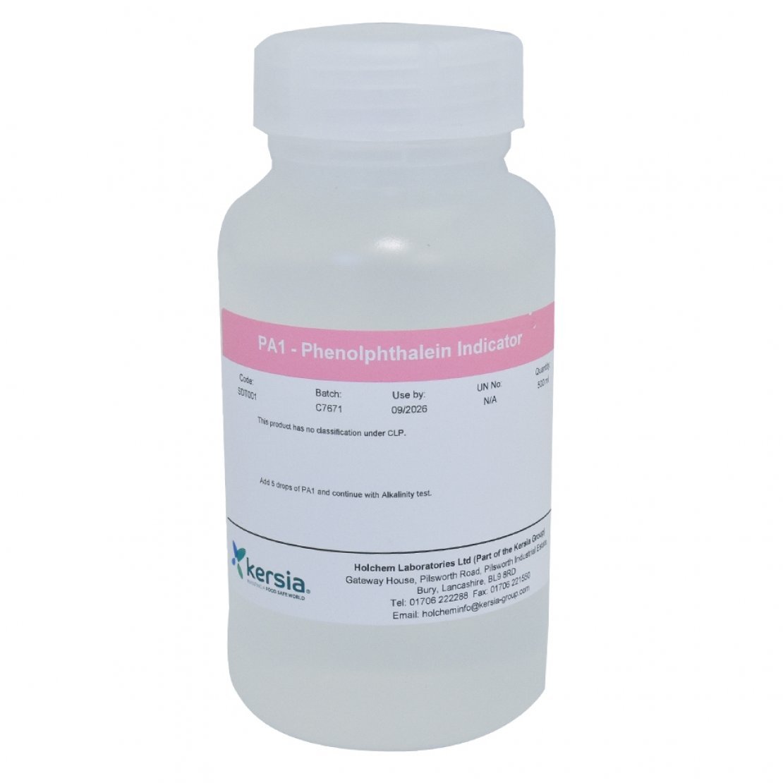 PA1 phenolphthalein indicator reagent (500ml)
