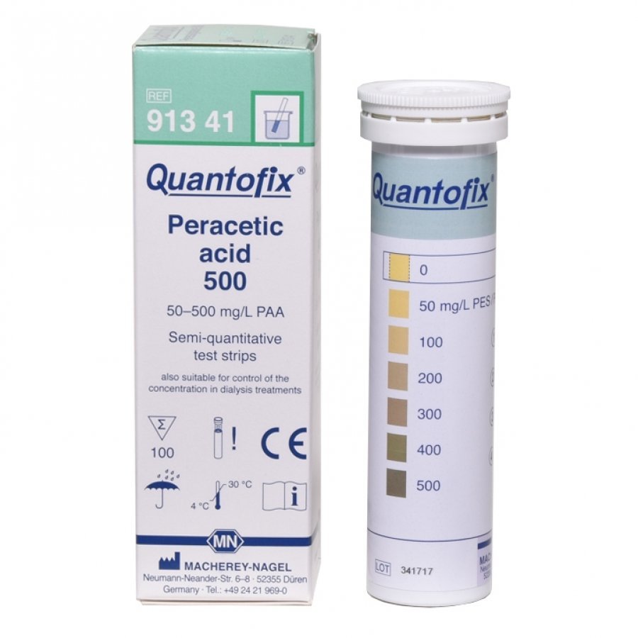 Quantofix Peracetic Acid Test Strips 0-500ppm (100 Strips)