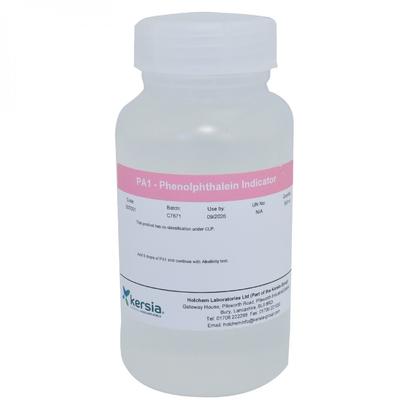 PA1 phenolphthalein indicator reagent (500ml)