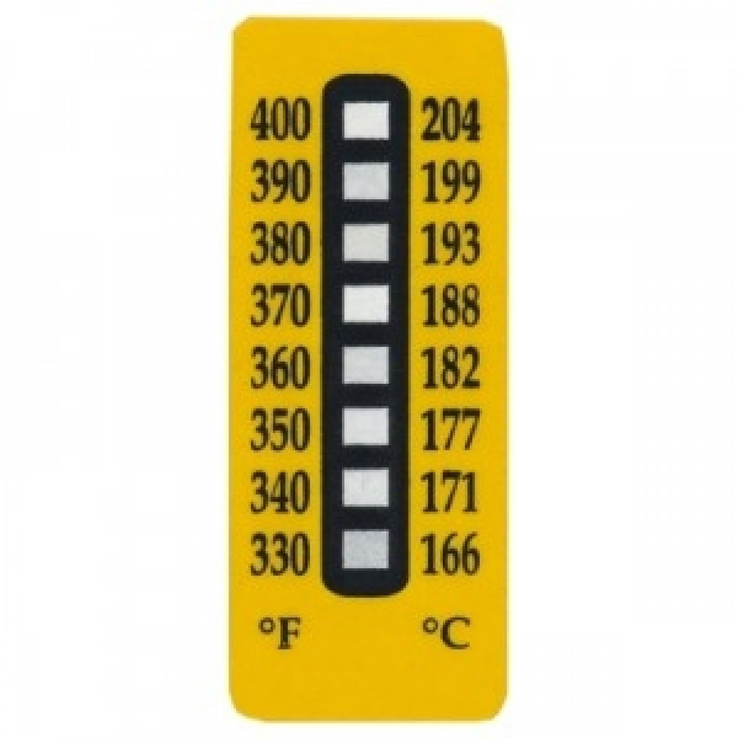 166-204°C Irreversible Temperature Labels (Pack of 50)